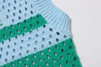 China Spring and Fall Mesh Contrast V-Neck Men&prime; S Knitted Sweater Vest for sale