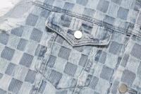 China Fall Plaid Denim Sleeveless Men&prime; S Cardigan Vest for sale