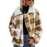 China Fashion Fleece Zipper Womens Coats Plaid Flannel Jacket Luxury Coat Casual Winter Stylish for sale