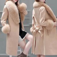 China New Design Autumn & Winter Warm Women Pink Long Fur Coats Clothing for sale