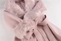 China New Design Autumn & Winter Warm Women Pink Long Fur Coats Clothing for sale