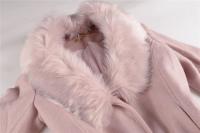 China New Design Autumn & Winter Warm Women Pink Long Fur Coats Clothing for sale