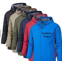 China Custom Logo Windbreaker Jacket Men Outdoor Sports Plus Size Climb Mountain Thin Waterproof Hooded Coats for sale