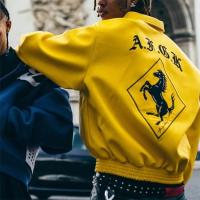 China Black Yellow Heavy Winter Jacket Leather Versity Jacket For Men Manufacturer for sale