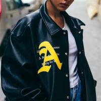 China Black Yellow Heavy Winter Jacket Leather Versity Jacket For Men Manufacturer for sale