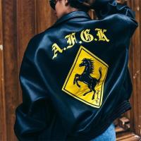 China Black Yellow Heavy Winter Jacket Leather Versity Jacket For Men Manufacturer for sale