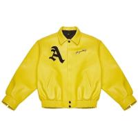 China Black Yellow Heavy Winter Jacket Leather Versity Jacket For Men Manufacturer for sale