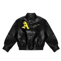 China Black Yellow Heavy Winter Jacket Leather Versity Jacket For Men Manufacturer for sale