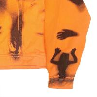 China Jacket Button Orange Men&prime;s Jackets & Coats Full Over Digital Printed Distressed Denim Jacket for sale