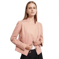 China Women&prime;s Rivet Faux Leather PU Jacket, Studded Rivet Punk Biker Moto Fashion Jacket Coat with Long Sleeve for sale