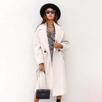 China Fall and Winter Woman&prime;s Coats Ladies Jackets Double Cotton Solid Turn Down Collar Long Coats for Women for sale