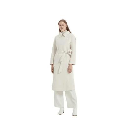 China Stylish Thick Winter Trench Coats 90 % Wool White Cashmere Coat for Women for sale
