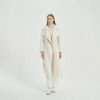 China Stylish Thick Winter Trench Coats 90 % Wool White Cashmere Coat for Women for sale