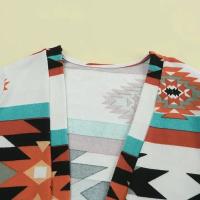 China Western Style Puffer Down Coat Geometric Color Long Cardigan Coat for sale