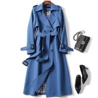 China Elegant Light Fashion Puffer Down Coat Belted Overcoat Women Trench Coat for sale