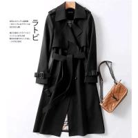 China Elegant Light Fashion Puffer Down Coat Belted Overcoat Women Trench Coat for sale