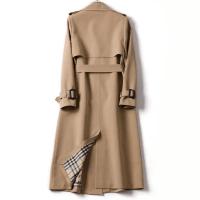 China Elegant Light Fashion Puffer Down Coat Belted Overcoat Women Trench Coat for sale