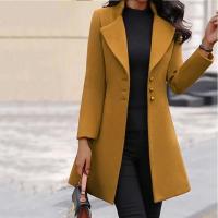 China MID Length Woolen Coats For Women Korean Version Wool Lapel Thin Winter Coat for sale
