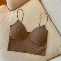 China One Size Seamless Ribbed Longline Knitted Basic Tops Women Triangle Strap Wireless Bra for sale