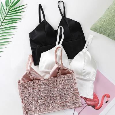 China High Quality Beauty Back French Triangle Soft Cup Silk Underwear Smooth and Comfortable Steel-Free Silk Bra for sale