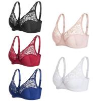 China Thin Sexy Lace Breathable Lingerie Bra Adjustable Gathered Bra Large Size Underwear for sale