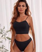 China Knit Bra Short Crop Beauty Back Seamless Removable Padded Chest Tube Tank Top Camisoles Wire Free Bra for sale