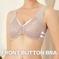 China Wholesales Front Buckle Closure Seamless Bra Women Push up Padded Underwire Bra for Female Girls for sale