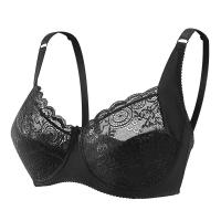 China Floral Big Size Ladies Lace Bra Steel Ring Comfortable Gather Thin Cup Full Cup 38 Bra Size Plus Size Women Lace Bra for sale
