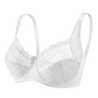 China Floral Big Size Ladies Lace Bra Steel Ring Comfortable Gather Thin Cup Full Cup 38 Bra Size Plus Size Women Lace Bra for sale