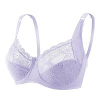 China Floral Big Size Ladies Lace Bra Steel Ring Comfortable Gather Thin Cup Full Cup 38 Bra Size Plus Size Women Lace Bra for sale