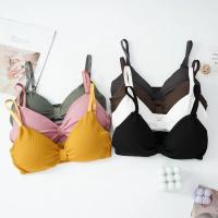China Women Wholesale Bralette Ladies Deep V Sexy Girl Cotton Comfortable Pad Seamless Bra for sale