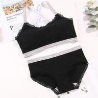 China Lace Bra Set Soft Cup Sports Ladies Bra Cotton Underwear Set for sale