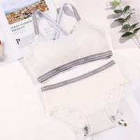 China Lace Bra Set Soft Cup Sports Ladies Bra Cotton Underwear Set for sale
