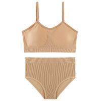 China Comfortable Bra Set Wire Free Girls Underwear Seamless Sporty Bra Brief Sets for Women for sale