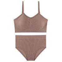China Comfortable Bra Set Wire Free Girls Underwear Seamless Sporty Bra Brief Sets for Women for sale