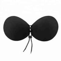 China Black Adhesive Strapless Bra Front Closure Invisible Backless Bra for sale