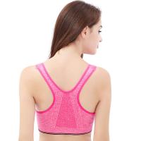 China Front Zipper Fitness Sports Bra Wide Straps Plain Dyed For Yoga for sale