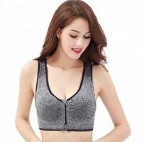 China Front Zipper Fitness Sports Bra Wide Straps Plain Dyed For Yoga for sale