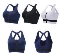 China Sports Style Cotton Women Underwear Front Zip Women Sports Bra for sale