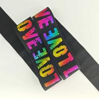 China Rich in Size Customized Fancy Jacquard Polyester Thermal Transfer Printing Elastic Band  for Women for sale