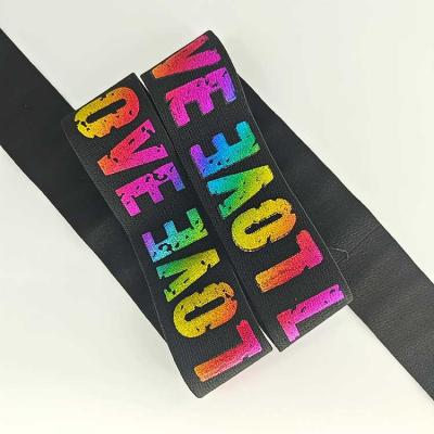 China Rich in Size Customized Fancy Jacquard Polyester Thermal Transfer Printing Elastic Band  for Women for sale