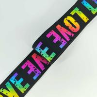 China Rich in Size Customized Fancy Jacquard Polyester Thermal Transfer Printing Elastic Band  for Women for sale
