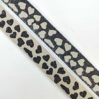 China Thick Fluff Elastic Band Beige Fluff Lace Jacquard Elastic Band Black Heart Elastic Webbing for sale