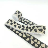 China Thick Fluff Elastic Band Beige Fluff Lace Jacquard Elastic Band Black Heart Elastic Webbing for sale