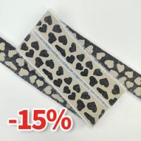 China Thick Fluff Elastic Band Beige Fluff Lace Jacquard Elastic Band Black Heart Elastic Webbing for sale