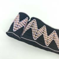 China Webbing Free Design Jacquard Webbing Strap Elastic Sewing Webbing Two Tone Jacquard Elastic Band for sale
