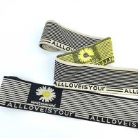 China Webbing Free Design Jacquard Webbing Strap Elastic Sewing Webbing Two Tone Jacquard Elastic Band for sale