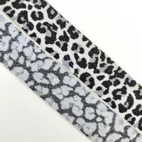 China Factory Wholesale Soft Velour Black and White Pattern Jacquard Elastic Band for Garment for sale