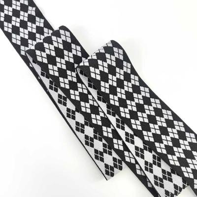 China Black White rhombic Jacquard Garments Underwear Elastic Band for sale