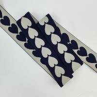 China Navy Elastic Web Band Jacquard Heart Pattern Elastic Band Fancy Elastic Hairband for sale